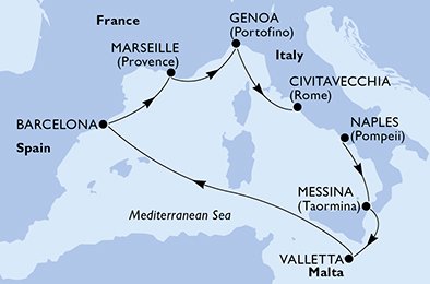 Itinerários dos cruzeiros no MSC World Europa | MSC Cruzeiros